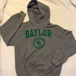 Tops | Cute Grey And Green Baylor Collage Hoodie | Poshmark